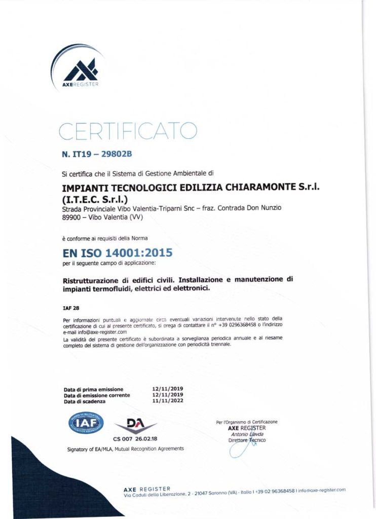 Azienda – Itec Impianti Srl